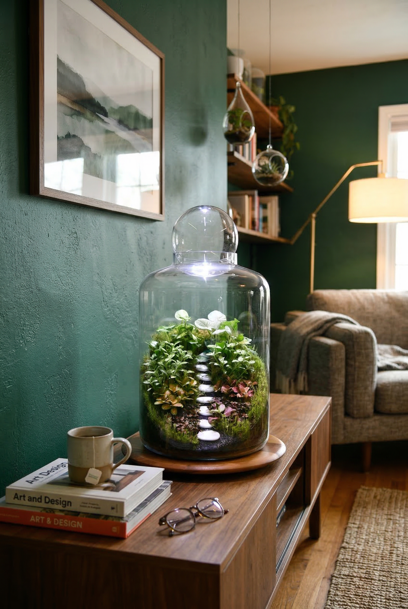 Large Enclosed Glass Terrarium – Woodland Style Indoor Plant Terrarium
